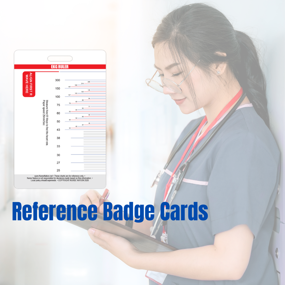 EKG Ruler Vertical Badge Card Tool - ECG and Electrocardiogram Ruler ...