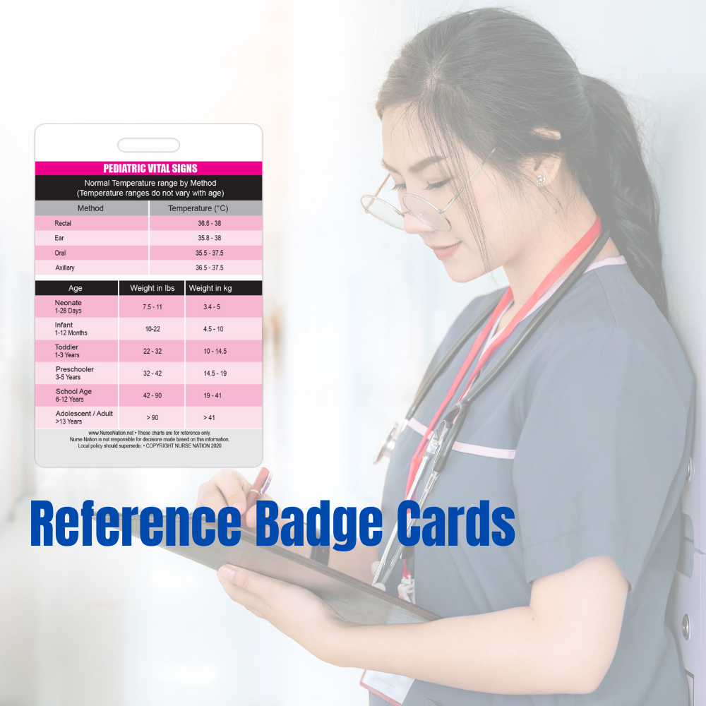 Pediatric Vital Signs Vertical Badge Card – Nurse Nation